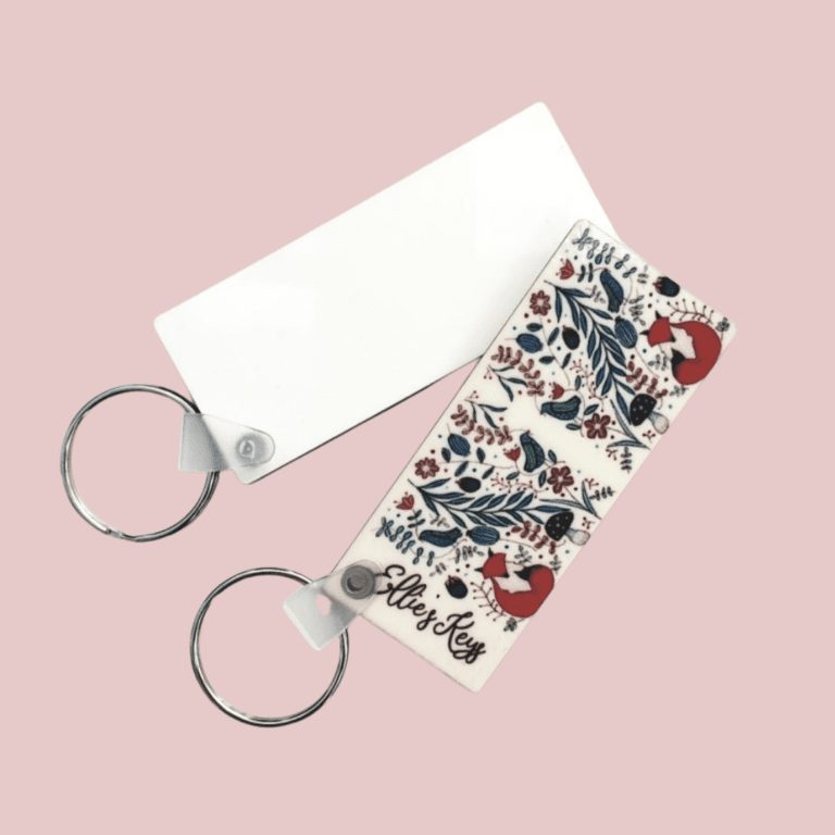 85 x Keyrings For Sublimation Printing Long Rectangle MDF