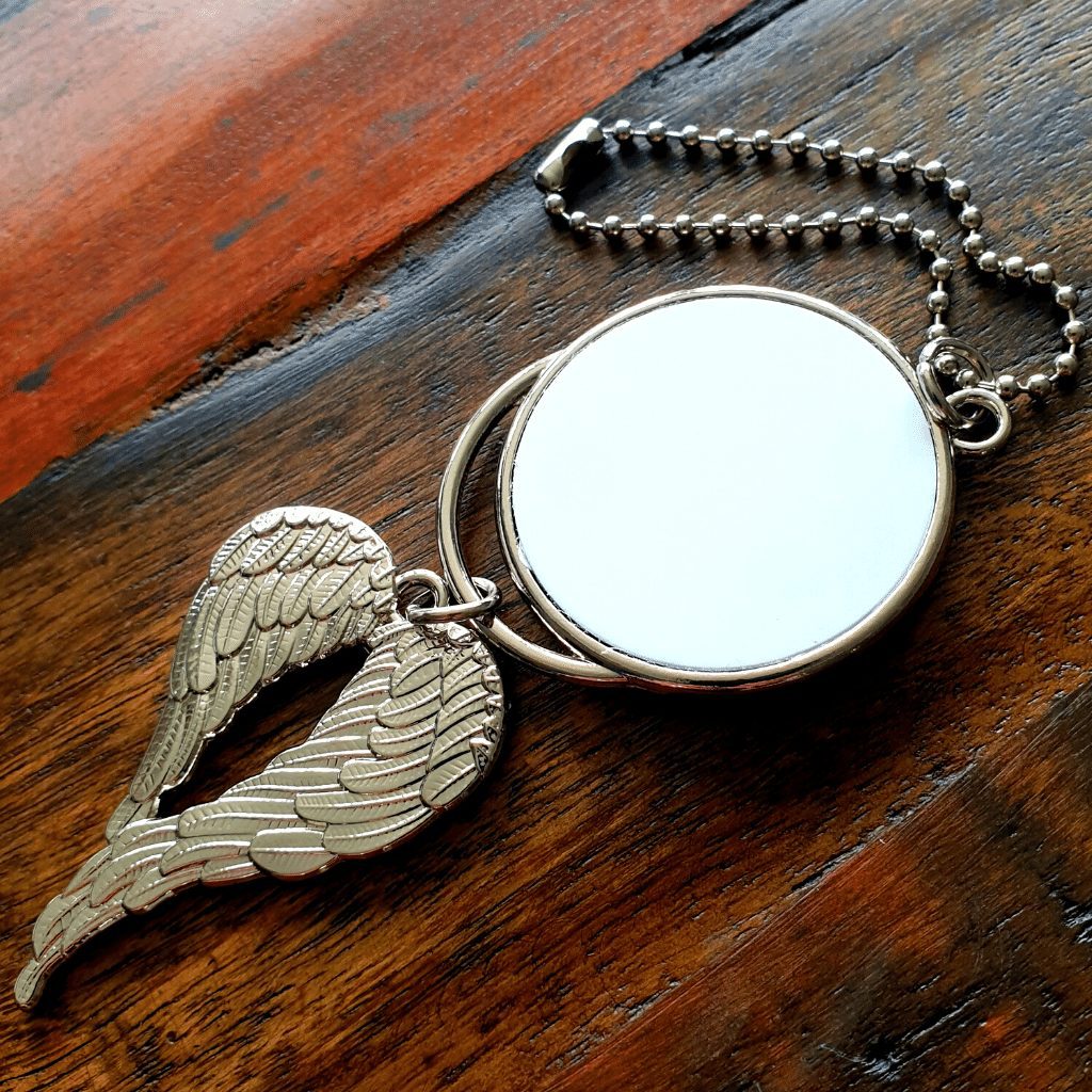 angel wings car ornament for sublimation printing